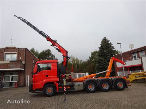 Man Tgs 35500 Hook Lift Fassi 235a Crane Hook Lift Truck For Sale