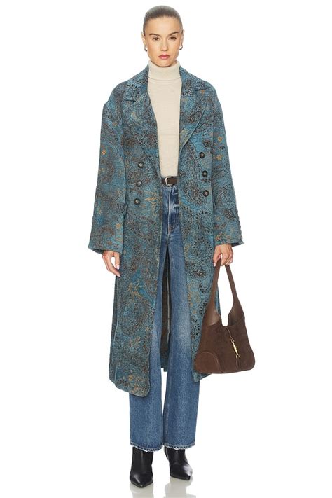 Free People Micah Duster In Blue Paisly Revolve