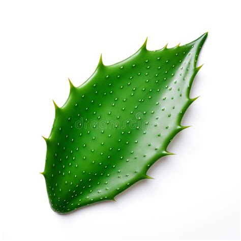 High Quality Image Of A Prickly Cacti Leaf On White Stock Illustration