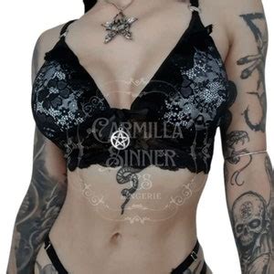 Set Romantic Goth Lingerie Set Gothic Lingerie Handcraft Lingerie