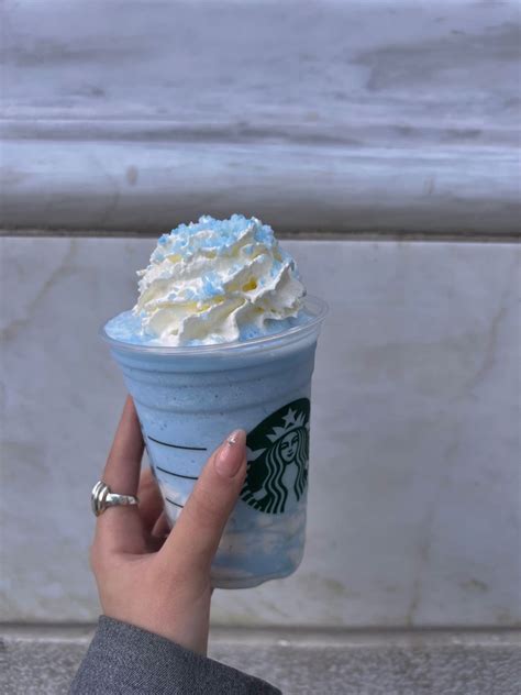 Raspberry Cloud Frappuccino 🩵 In 2025 Starbucks Recipes Starbucks Secret Menu Recipes Cold