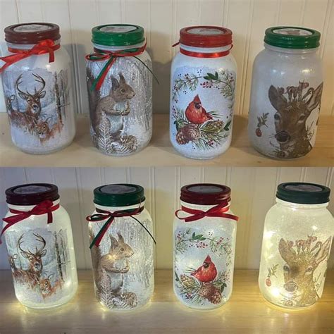Pin By Ilse Renteria On Navidad Blanca Mason Jar Crafts Diy Christmas Decoupage Glass Bottle