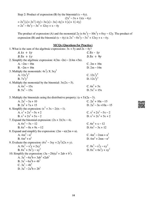 Class 8 Maths Notes For Algebraic Expression And Identities Pdf