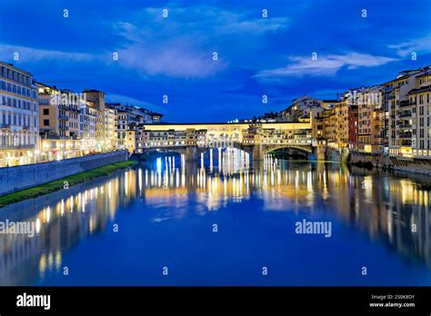Florence Tuscany Italy Ponte Vecchio Old Bridge Arch Bridge Over