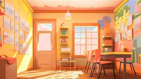 School Classroom Tables And Chairs Dusk Powerpoint Background For Free