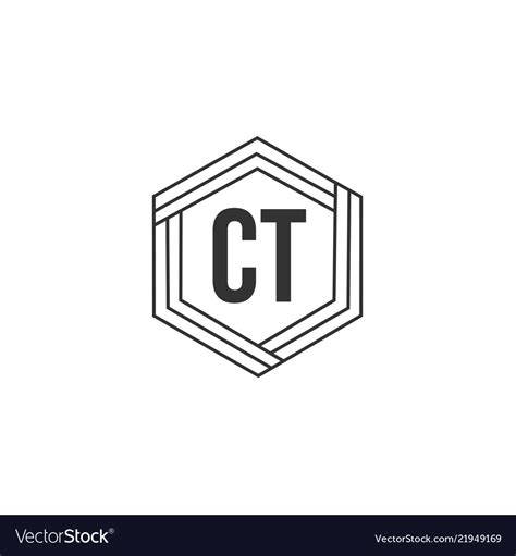 Initial Letter Ct Logo Template Design Royalty Free Vector