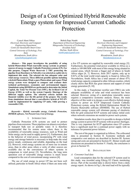 Pdf Design Of A Cost Optimized Hybrid Renewable Energy System For