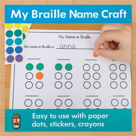 My Braille Name Craft World Braille Day Inclusion Activity K2