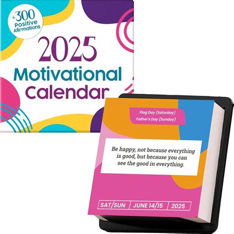 2025 Motivational Calendar Includes 300 Positive Quotes