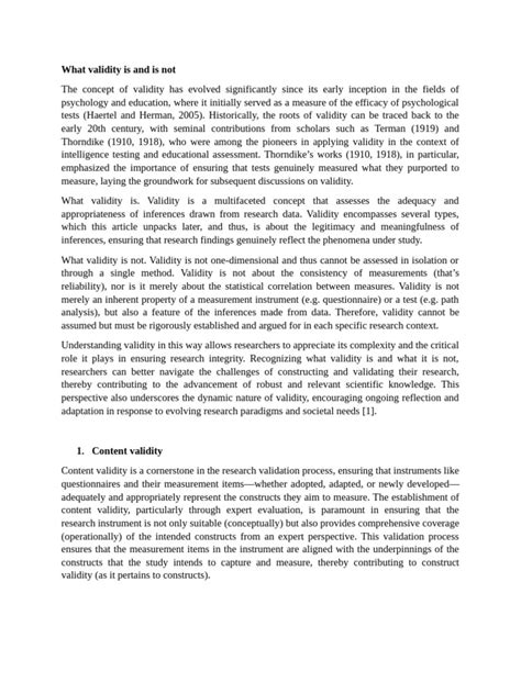 Understanding Validity In Research Pdf Validity Statistics