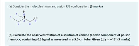 Solved A Consider The Molecule Shown And Assign R S Chegg