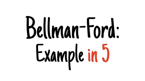 Bellman Ford In 5 Minutes — Step By Step Example Youtube