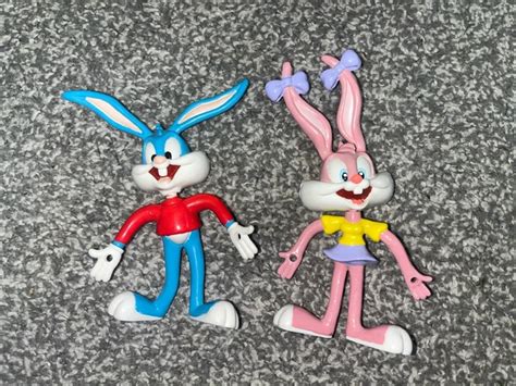 Tiny Toon Adventures Buster And Babs Bunny Bendable Figure 90s Toy