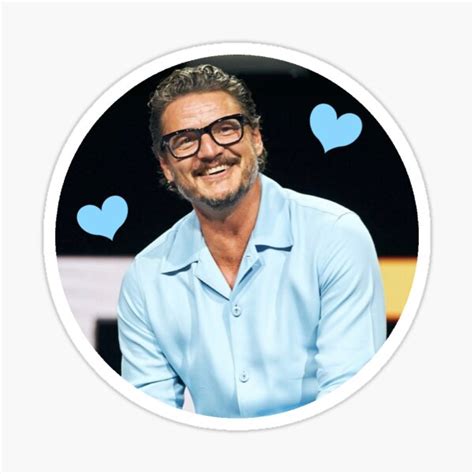 Pedro Pascal Blue Hearts Sticker For Sale By Carolineduffy Redbubble