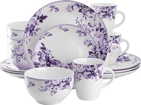 Elama Traditional Rose 16 Piece Porcelain Dinnerwar