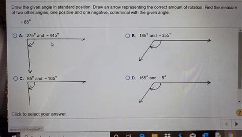 Solved Draw The Given Angle In Standard Position Draw An Chegg