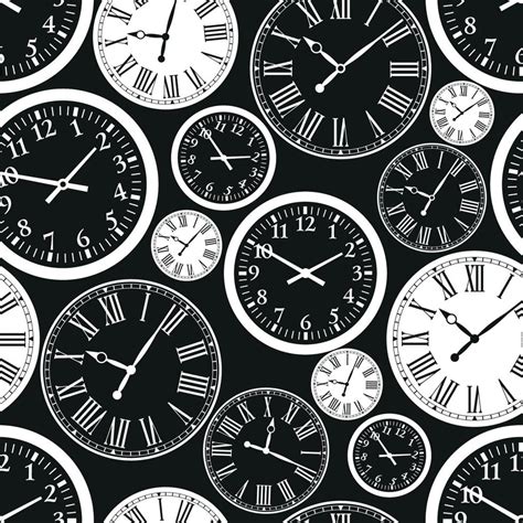 Clocks Seamless Pattern Black And White Texture Of Time 13166863
