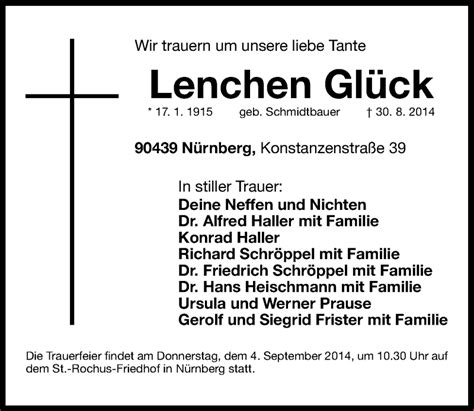 Traueranzeigen Von Lenchen Glück Trauer Nn De
