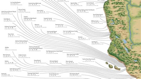 The California Surf Map 126 Great Surf Spots 1 Amazing Map Malin