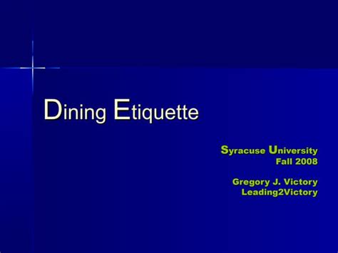 Dining Etiquette Ppt Pptx