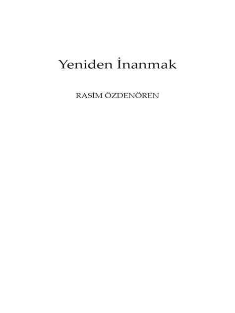 Yeniden İnanmak Rasim Özdenören Pdf