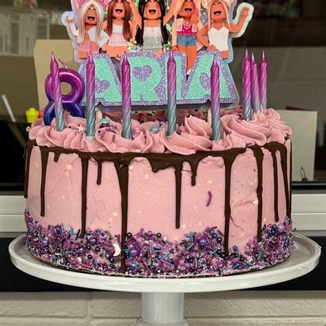 Roblox Girl Shaker Cake Topper Roblox Party Decorations Glitter Age
