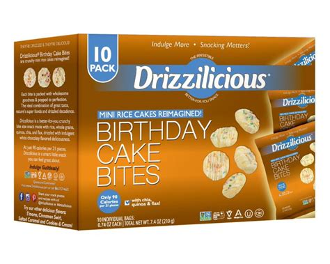 Drizzilicious Birthday Cake 74 Ounce 10 Pack Bites Mini Snack