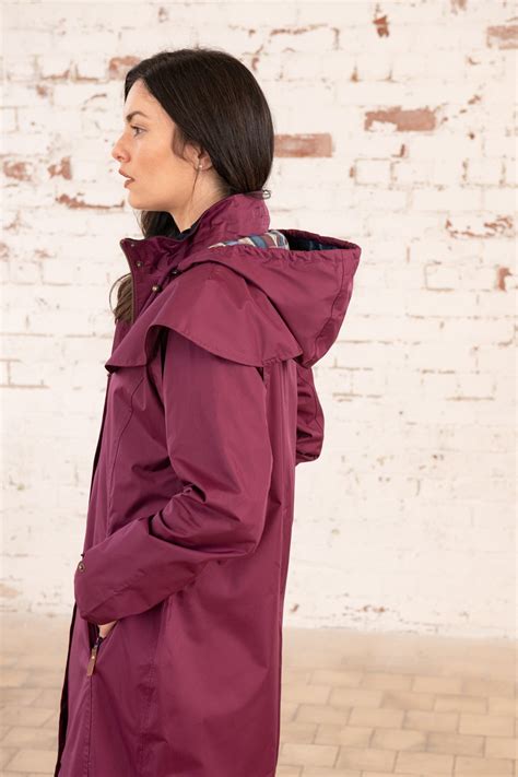 Outback Long Waterproof Coat Plum Womens Coats Lighthouse
