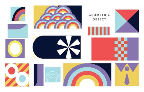shape geometric element object with red violet blue color 42590736