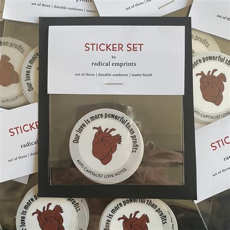 Sticker Set All Seven Anti Capitalist Love Notes — Radical Emprints