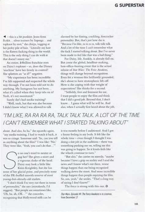 Daisy Ridley Glamour Madgazine Uk January 2015 Issue • Celebmafia