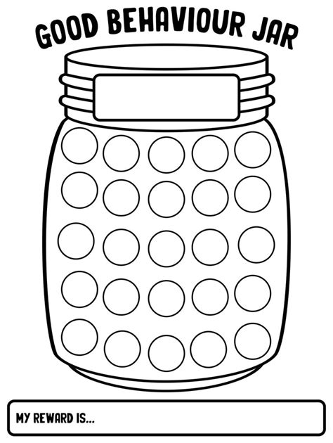 Good Behaviour Jar Template Free Printable Behavior Chart Classroom