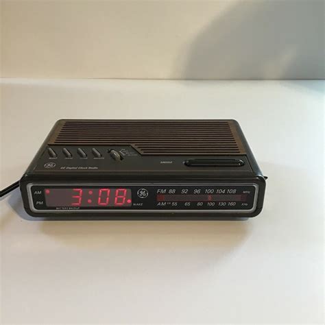 Ge Digital Clock Radio Model 7 4612b Red Display Am Fm Black Etsy