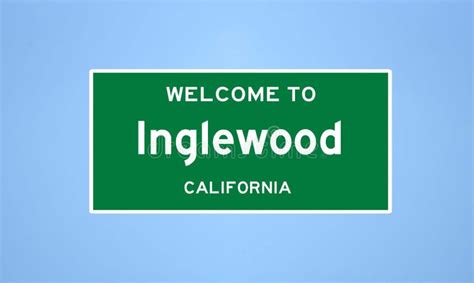Inglewood California City Limit Sign Town Sign From The Usa Stock