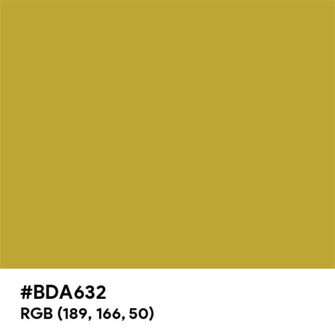 Brass Cmyk Color Hex Code Is Bda632