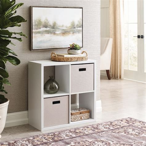 Allen Roth 30 In H X 29 87 In W X 13 5 In D White Stackable Wood