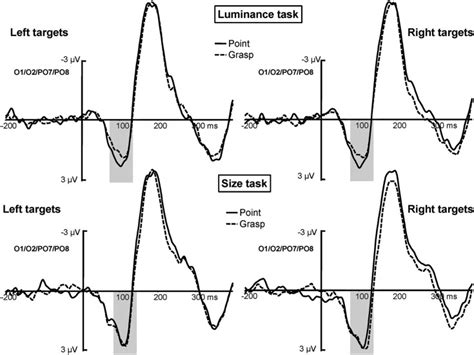 Grand Average Erp Waveforms For Left And Right Targets Separately In