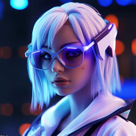 Premium Ai Image A Wide Angle Photo Of A Blonde Cyberpunk Girl With