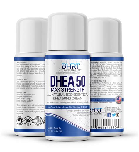 Dhea Cream 50mg Bioidentical Hormone Replacement Therapy Bhrt Naturals