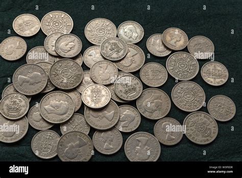 Mixture Of Old Pre Decimalisation Silver Coins 1940s 1950s And 1960s