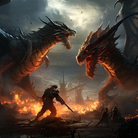 Imágenes De Escena Epica Pelea Dragon Descarga Gratuita En Freepik