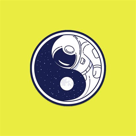 Space Ying And Yang Sticker Fantastick