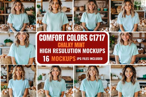 Comfort Colors 1717 Chalky Mint Mockups Graphic By Pod Mockup Shop