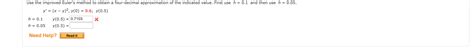 solved use the improved euler s method to obtain a