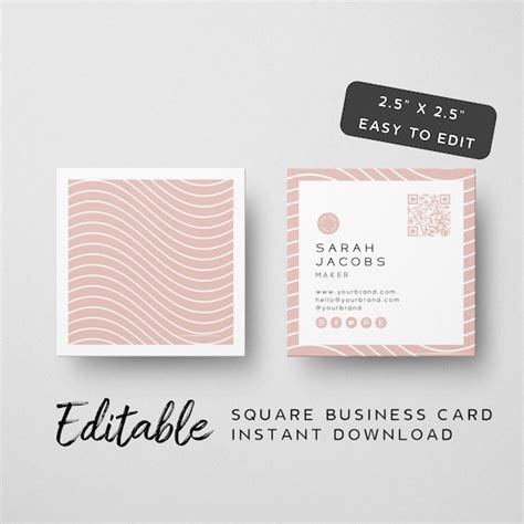 Square Qr Code Business Card Etsy