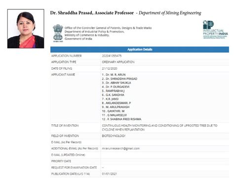 Shraddha Prasad Faculty Patents Jharkhand Rai University Jru Ranchi