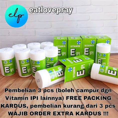 Jual Ipi Vitamin E Isi 30 Tablet Vit E 50 Mg Kota Surabaya Eatlovepray Tokopedia