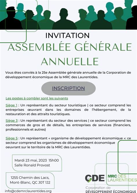 Assemblée Générale Annuelle Invitation La Cde