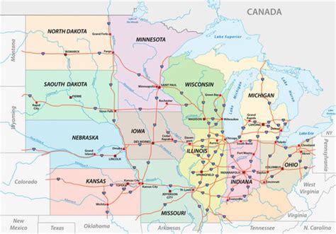 Map Of Midwest States With Cities The Midwest All Of It