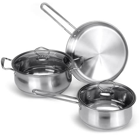 3 Piece Cookware Set Multi Purpose Induction Cookw Vicedeal